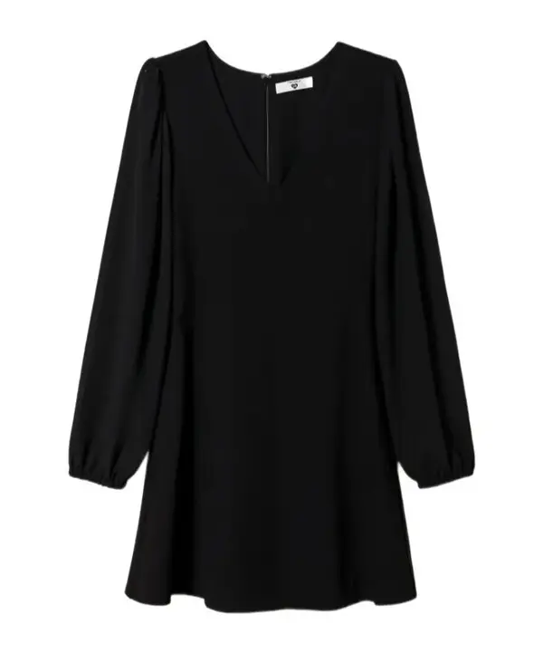 TWINSET V-neck Long Sleeve Mini Dress - Black