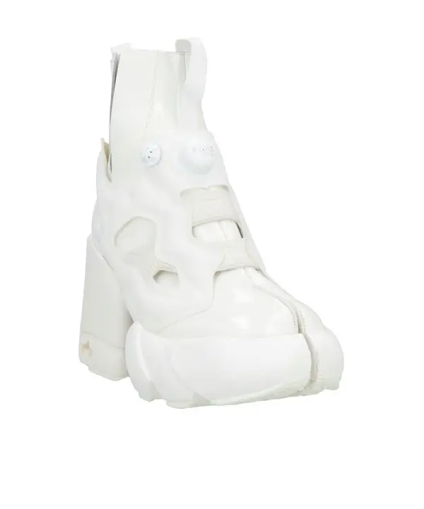 REEBOK X MAISON MARGIELA Square Toe Block Heel Ankle Boots - White