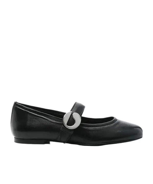 Coperni Leather Ballet Flats With Logo Buckle