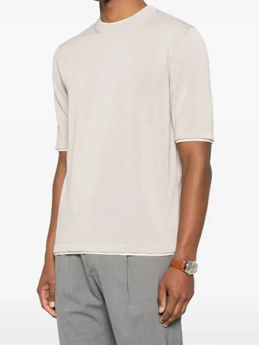 Eleventy Round Neck Trim Sweater