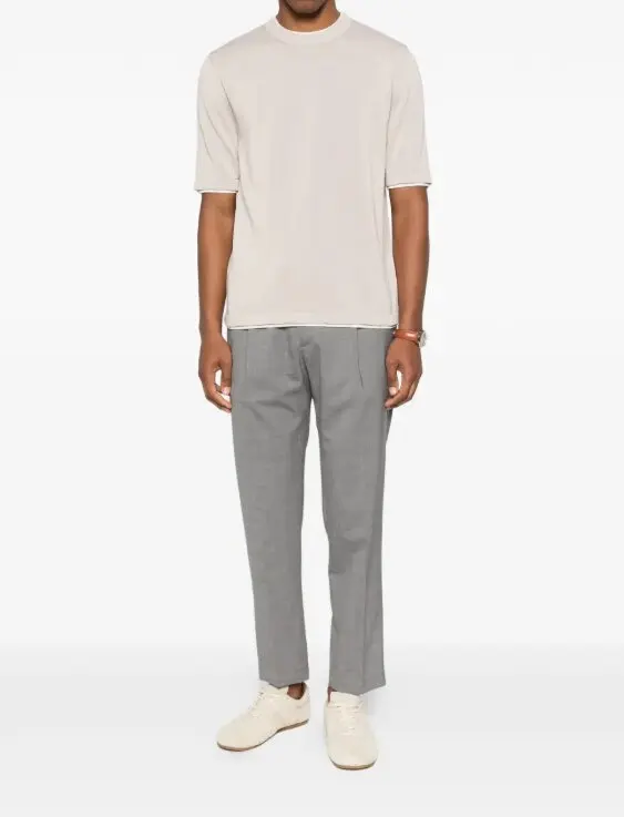Eleventy Round Neck Trim Sweater