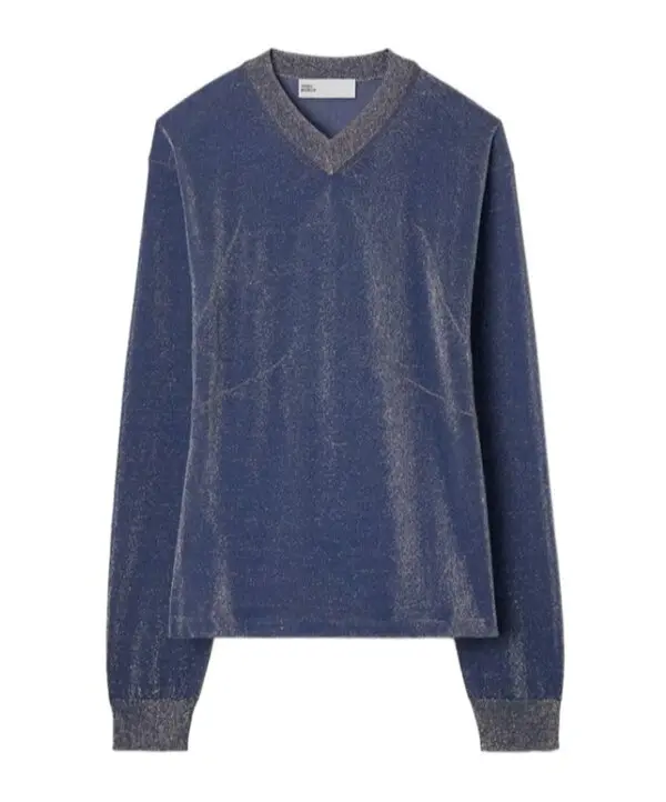 Tory Burch Metallic V-neck Sweater
