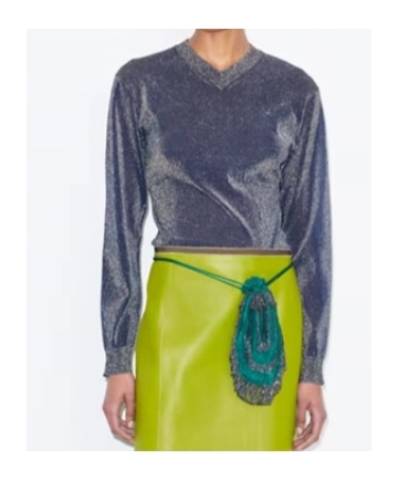 Tory Burch Metallic V-neck Sweater