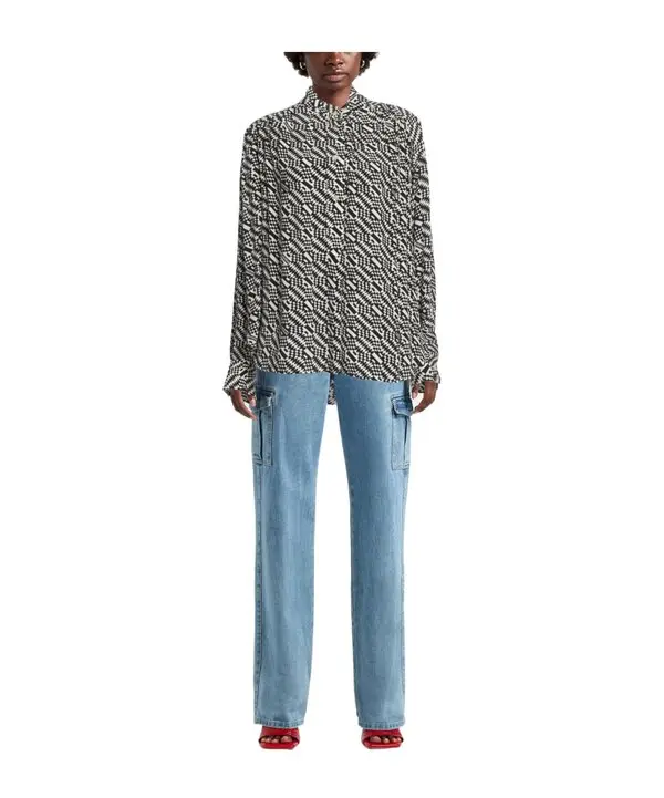 Isabel Marant Étoile Geometric Print Long Sleeve Top