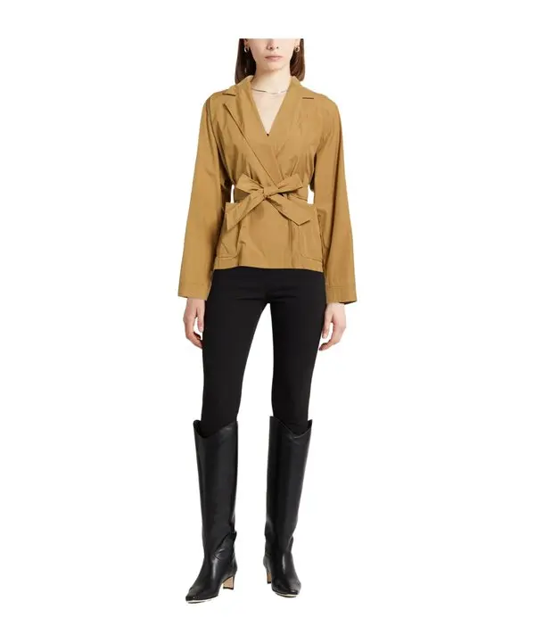 Max Mara Belted Wrap Jacket With Notched Lapel