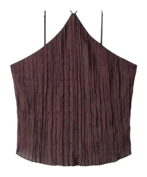 Staud Crinkled Effect Cropped Top With Adjustable Straps