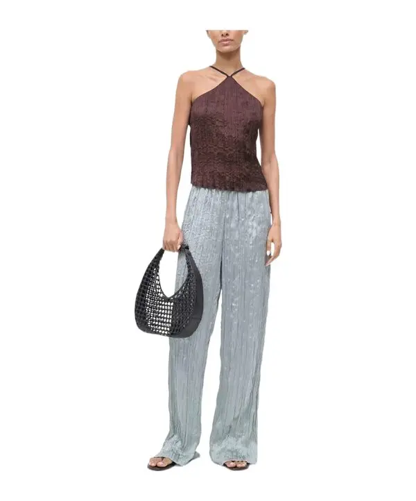 Staud Crinkled Effect Cropped Top With Adjustable Straps