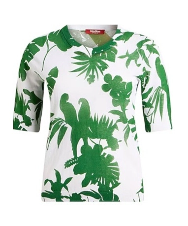 Max Mara Printed Knit Short-sleeve T-shirt - Green
