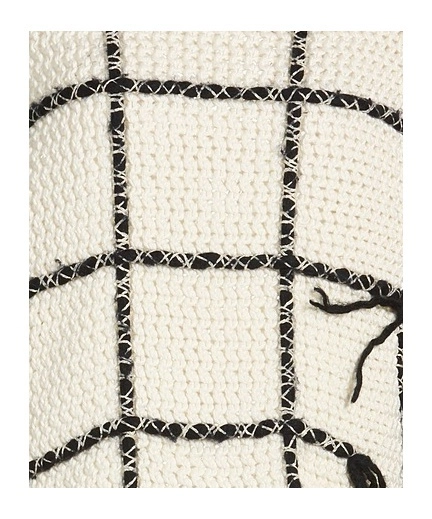 Tory Burch Two-tone Thick Knit Long Sleeve Top