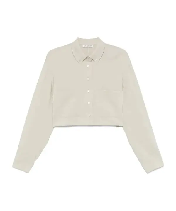 LOW CLASSIC Cropped Shirt With Buckle Cuffs And Pleats