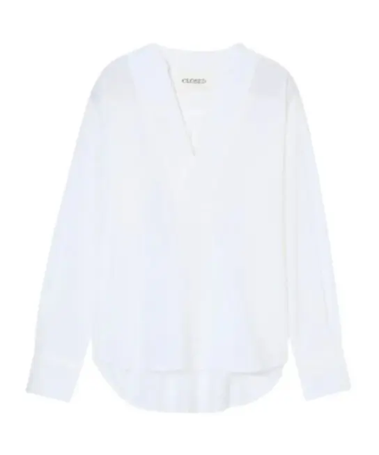 Closed V-neck Shirt With Buckle Cuffs