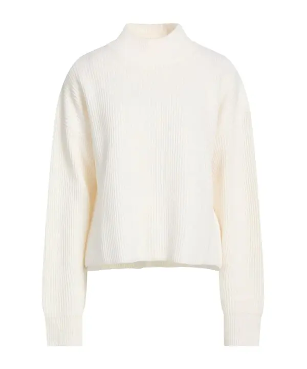 Max Mara Mock-neck Ribbed Knit Sweater - White
