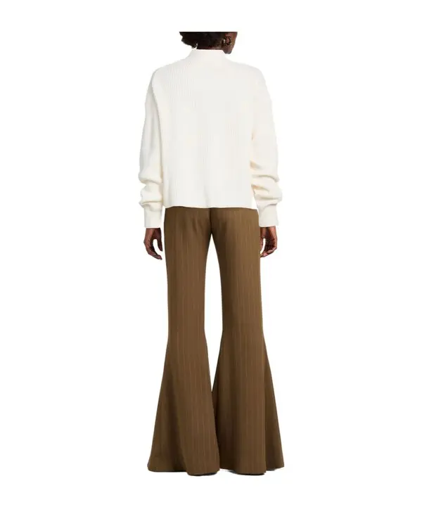 Max Mara Mock-neck Ribbed Knit Sweater