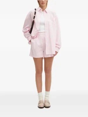 SPORTY  RICH Sporty & Rich Hotel Eden Roc Striped Cotton Shorts