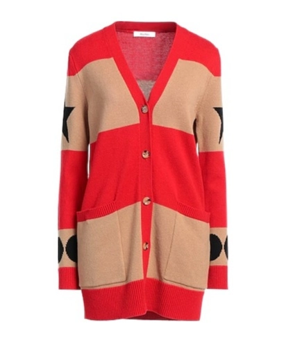 Max Mara Striped Knit Cardigan - Red