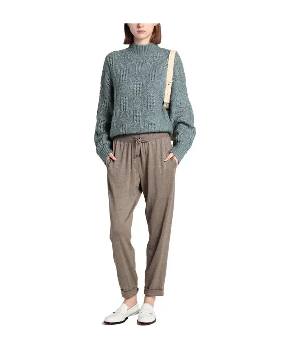 Brunello Cucinelli Metallic Knitted Pants