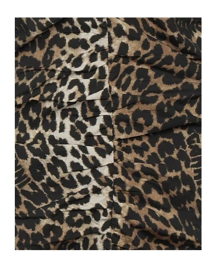 GANNI Leopard Print Puff Sleeve Bodycon Dress