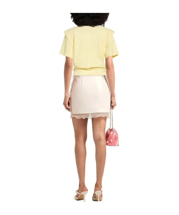 Isabel Marant Étoile Round-neck Short-sleeve Tee With Front Knot Detail - Nude