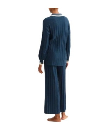 ERES Ribbed Knit Shirt With Bishop Sleeves And Striped Trim - Black