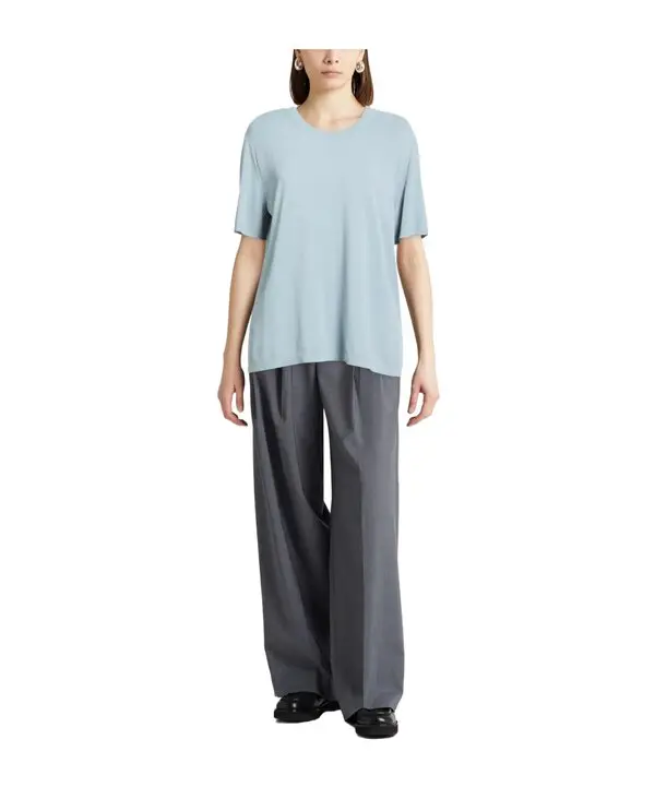 Max Mara Solid Color Lightweight Short-sleeve Knit T-shirt