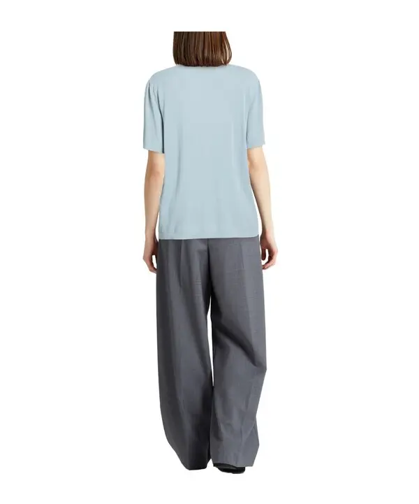 Max Mara Solid Color Lightweight Short-sleeve Knit T-shirt