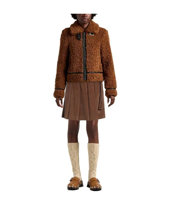 Max Mara Solid Color Corduroy Pleated Skirt