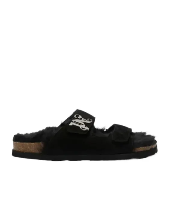 Palm Angels Fur Logo Sandals