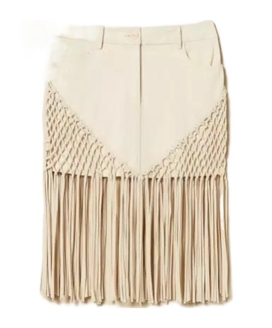 TWINSET Fringed Mini Skirt With Knot Detailing