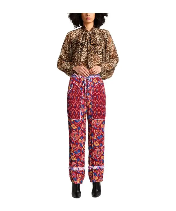 Isabel Marant Étoile Kora" Printed Georgette Trousers - Red