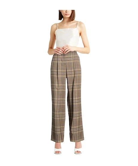Tory Burch Tartan Pattern Wide-leg Trousers