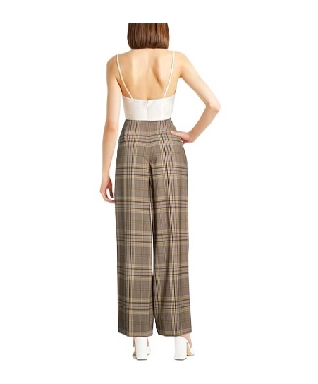 Tory Burch Tartan Pattern Wide-leg Trousers