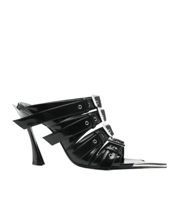 MUGLER 100mm Buckle Detailed Mules