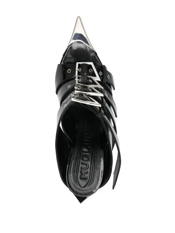 MUGLER 100mm Buckle Detailed Mules
