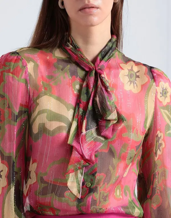 MAXCO. Max&co. Floral Chiffon Bow Blouse