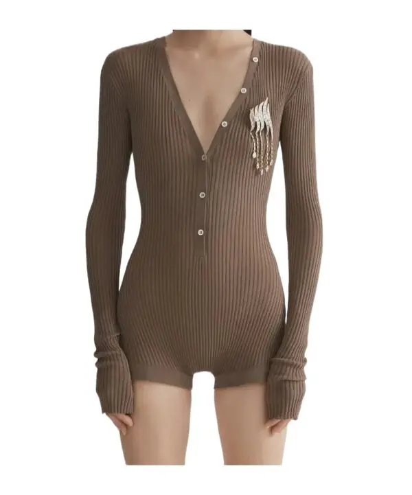 MUGLER Knitted Buttoned Bodyshorts