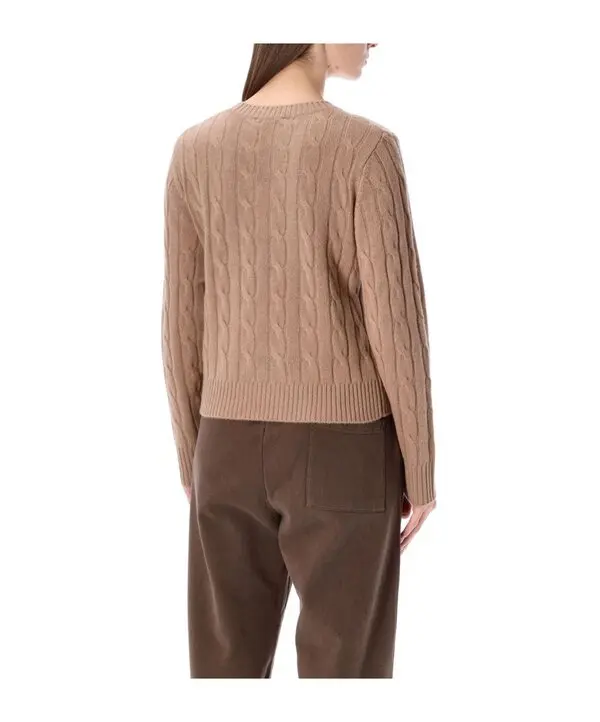 SPORTY  RICH Sporty & Rich Cable Knit Crewneck Sweater