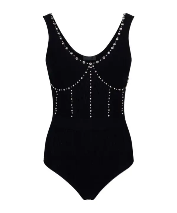 Liu Jo Bejewelled Embroidered Bustier Jumpsuit