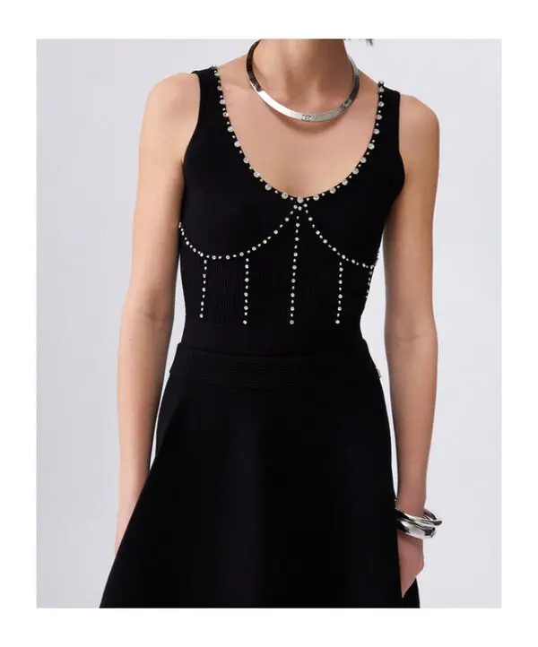 Liu Jo Bejewelled Embroidered Bustier Jumpsuit