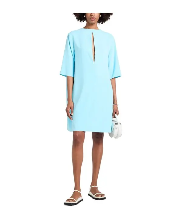 MAISON MARGIELA Crepe Short Sleeve Dress With Cutout