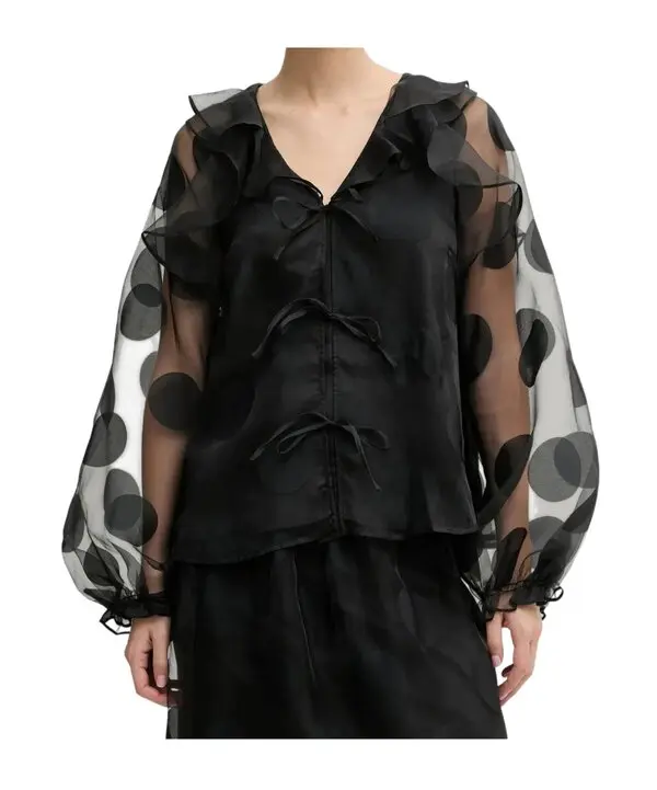 Stine Goya Ruffled Polka Dot Blouse