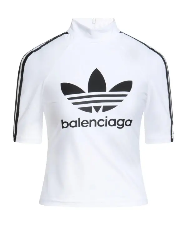 Balenciaga High-neck Short-sleeve Top - White