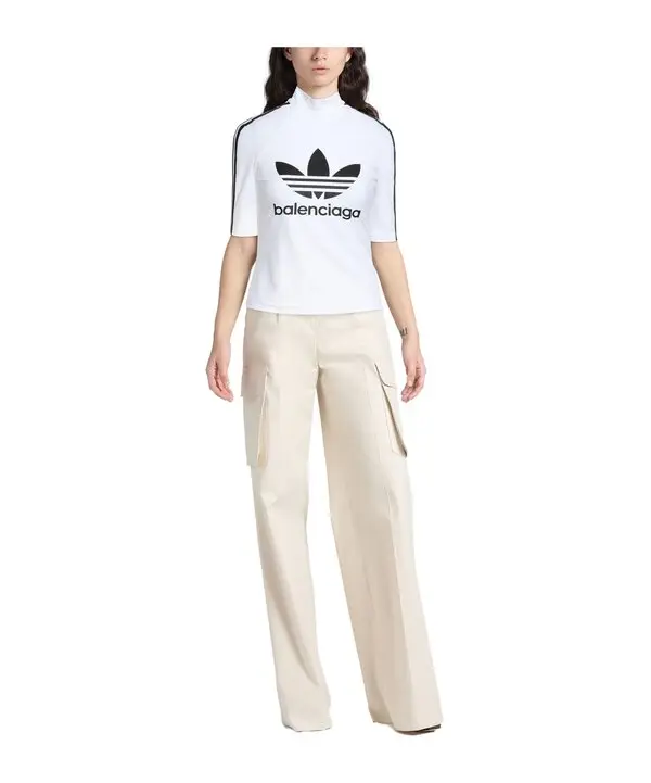 Balenciaga High-neck Short-sleeve Top - White