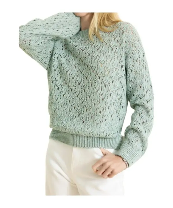 Eleventy Long Sleeve Crew Neck Sweater - Green