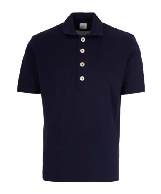 Eleventy Buttoned Short-sleeve Polo Shirt