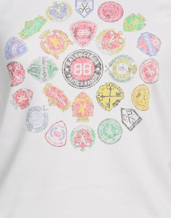 Balenciaga Short Sleeve T-shirt With Badge Print
