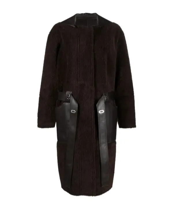 LOW CLASSIC Faux-leather Zip-up Coat