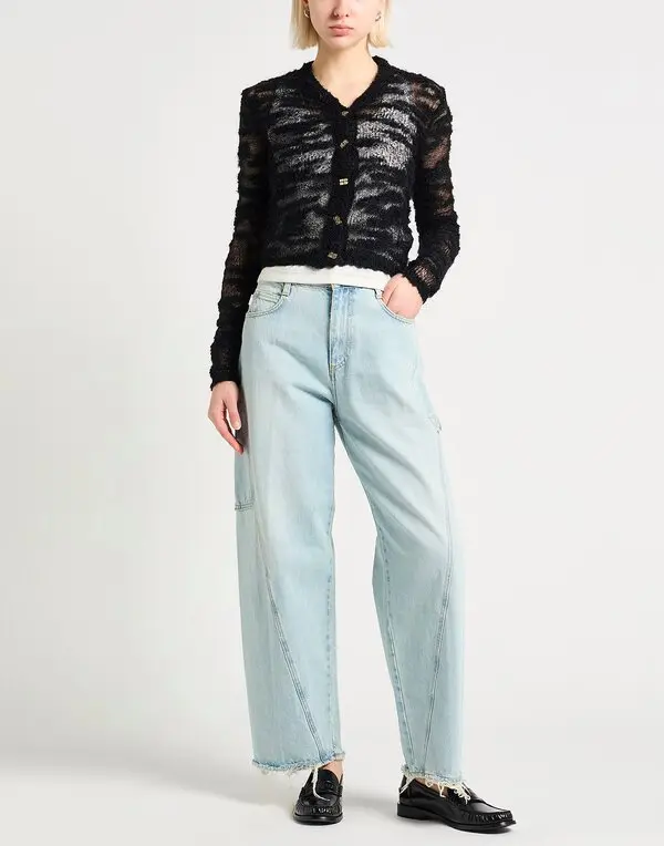 GANNI Solid Color Lightweight Knit Long Sleeve Top