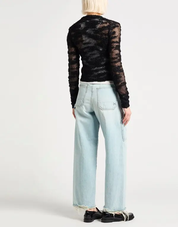 GANNI Solid Color Lightweight Knit Long Sleeve Top