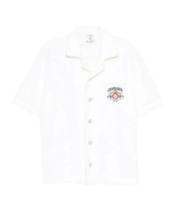 Casablanca Labeled Terry Cloth Shirt - White