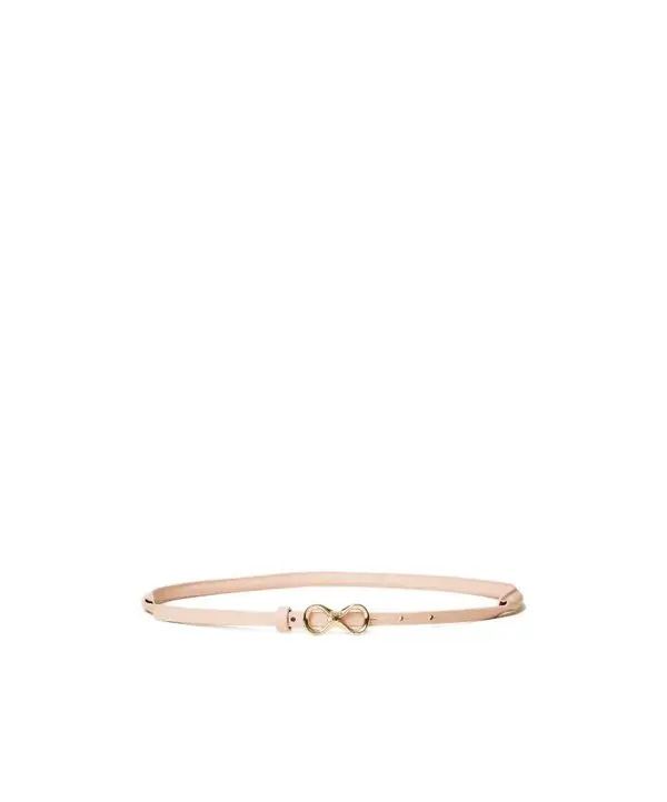 TWINSET Logo Buckle Leather Belt - Nude